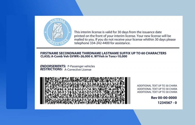 Alabama Drivers License PSD Template – Download Photoshop File