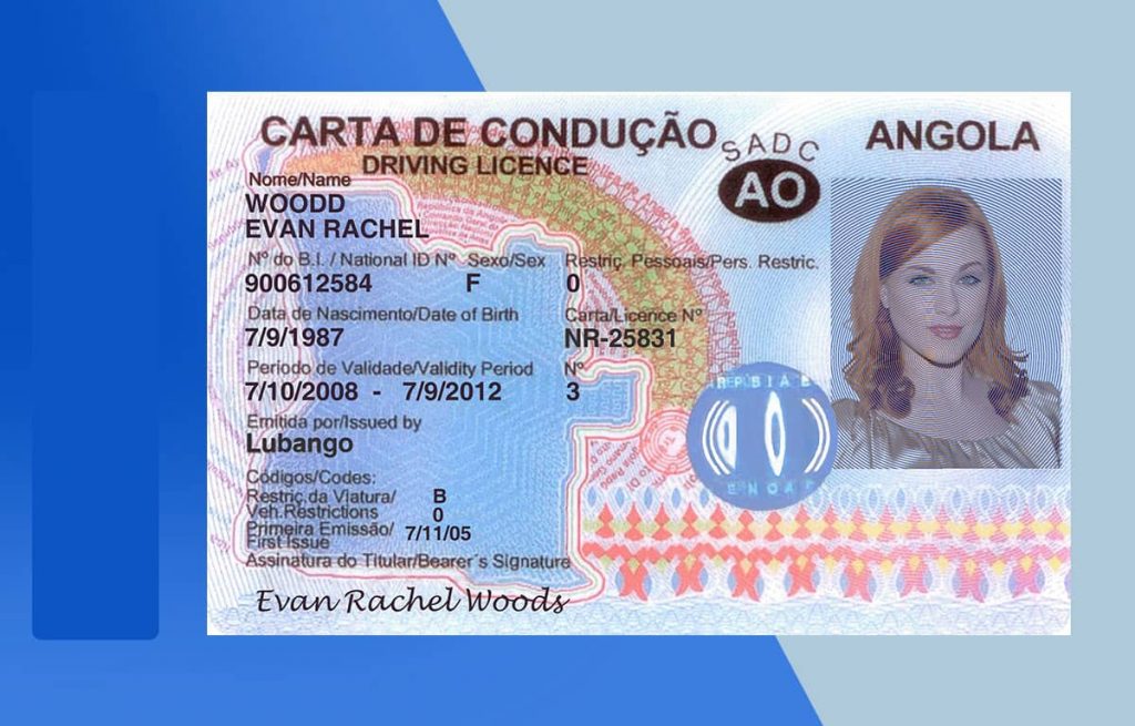 Angola Drivers License PSD Template – Download Photoshop File
