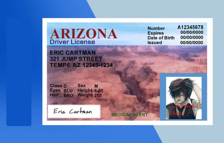 Arizona Drivers License PSD Template – Download Photoshop File