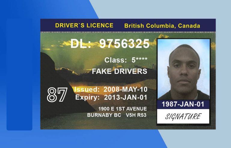 British Columbia Drivers License PSD Template – Download Photoshop File