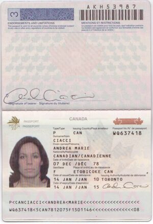 Canada Passport PSD Template (V1) – Download Photoshop File