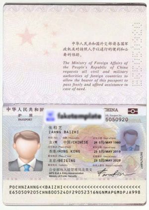 China Passport PSD Template – Download Photoshop File