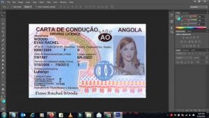 Angola Drivers License PSD Template – Download Photoshop File