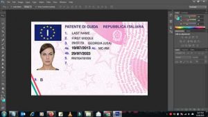 Italy Drivers License PSD Template – Download Photoshop File