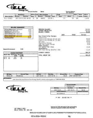 Canada Electricity Bill PSD Template (ELK) – Proof of address