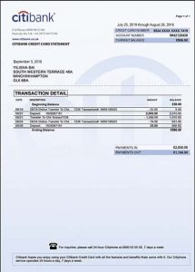 USA Citibank Bank Statement PSD Template – Download Photoshop File