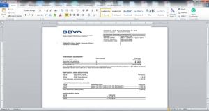 BBVA Bank Statement Template – Download MS Word File