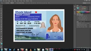 Rhode Island Drivers License PSD Template – Download Photoshop File