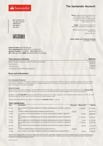 Santander Bank Statement PSD Template – Download Photoshop File