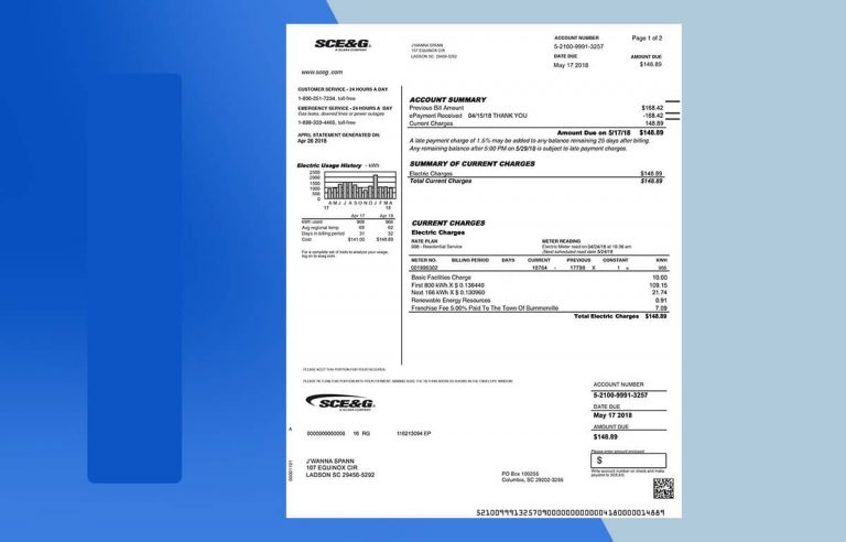 Canada Utility Bill PSD Template (Hydrocan) PSD Template – Proof of address