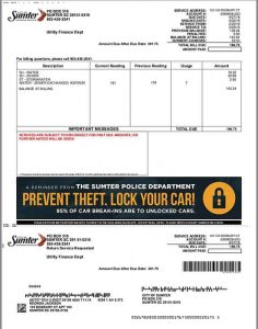 USA Utility Bill PSD Template (Sumter) – USA Proof of address