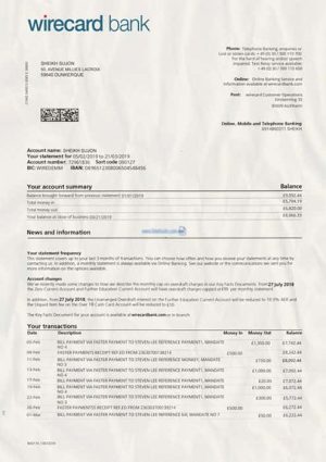 Wirecard Bank Statement PSD Template – Download Photoshop File