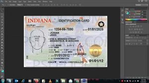 Indiana Drivers License PSD Template (New Edition) – Download Photoshop ...