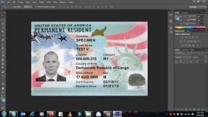 USA Permanent Resident Card PSD Template (New) – Download Photoshop File