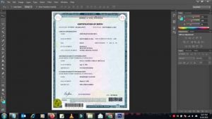 USA Florida Birth Certificate PSD Template – Download Photoshop File