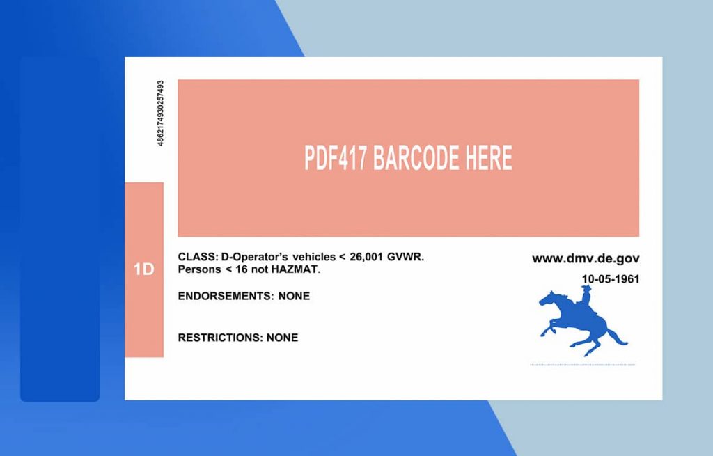 Delaware Drivers License PSD Template – Download Photoshop File