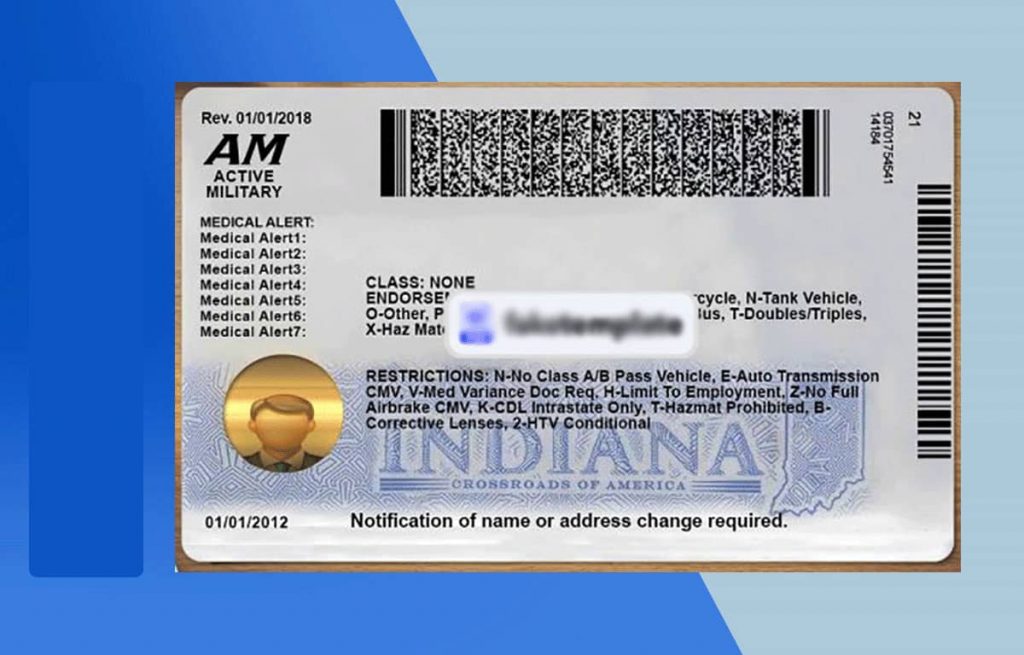 Indiana Drivers License PSD Template (New Edition) – Download Photoshop ...