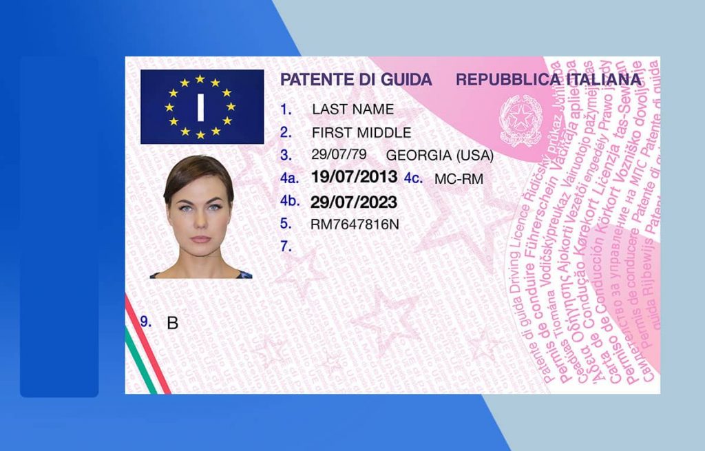 Italy Drivers License PSD Template – Download Photoshop File