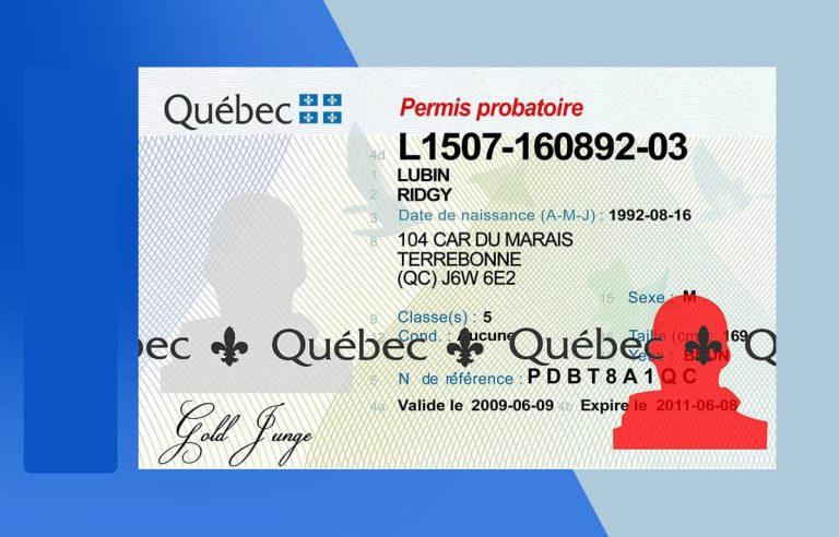 Canada Quebec Drivers License PSD Template – Download Photoshop File