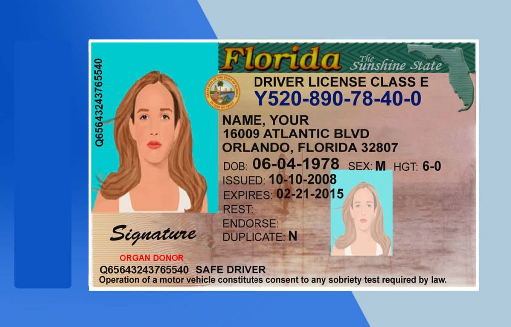Florida Drivers License PSD Template – Download Photoshop File