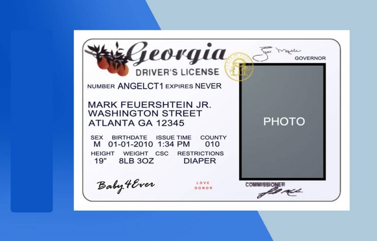 Georgia Drivers License PSD Template – Download Photoshop File