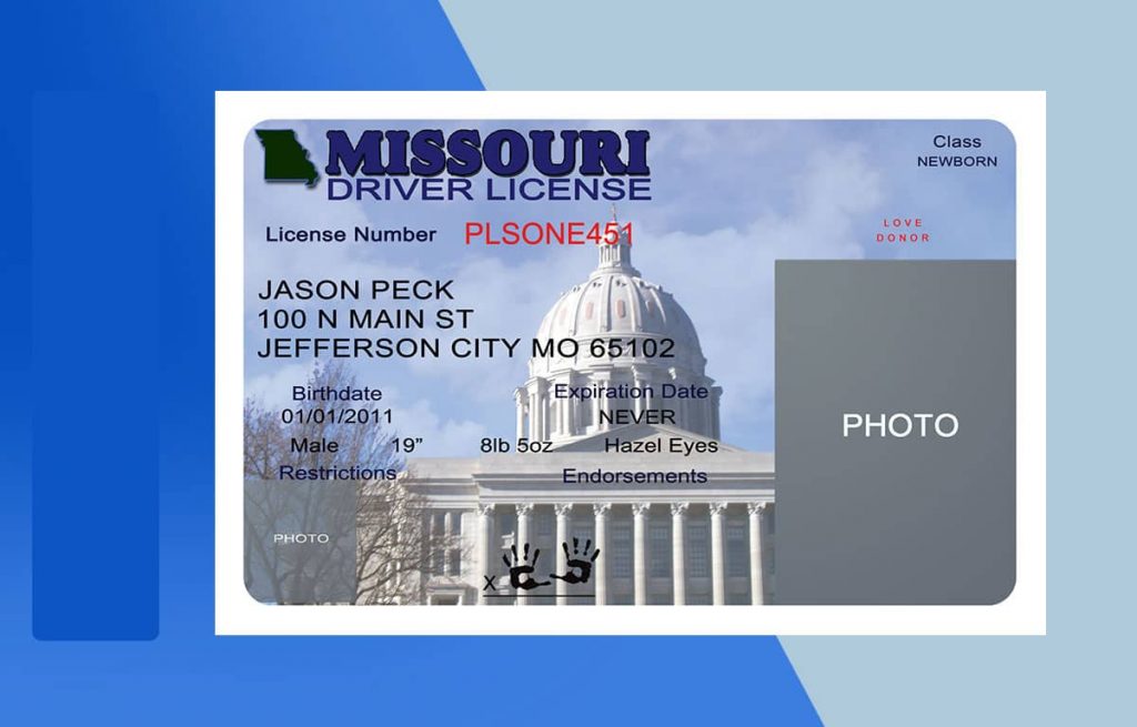 Missouri Drivers License PSD Template – Download Photoshop File