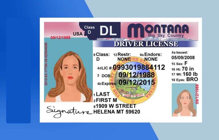 Montana Drivers License PSD Template – Download Photoshop File