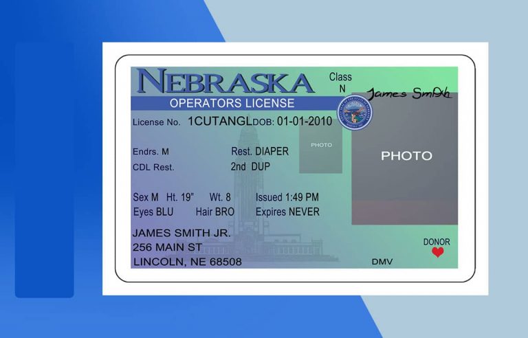 Nebraska Drivers License PSD Template – Download Photoshop File