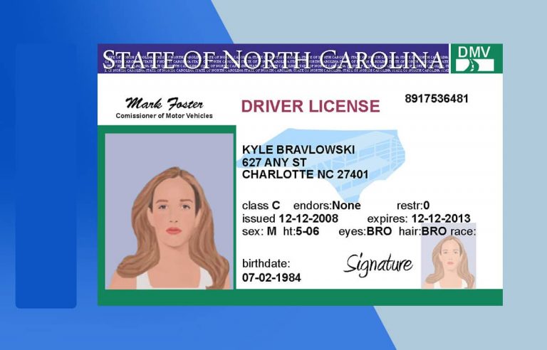 North Carolina Drivers License PSD Template – Download Photoshop File