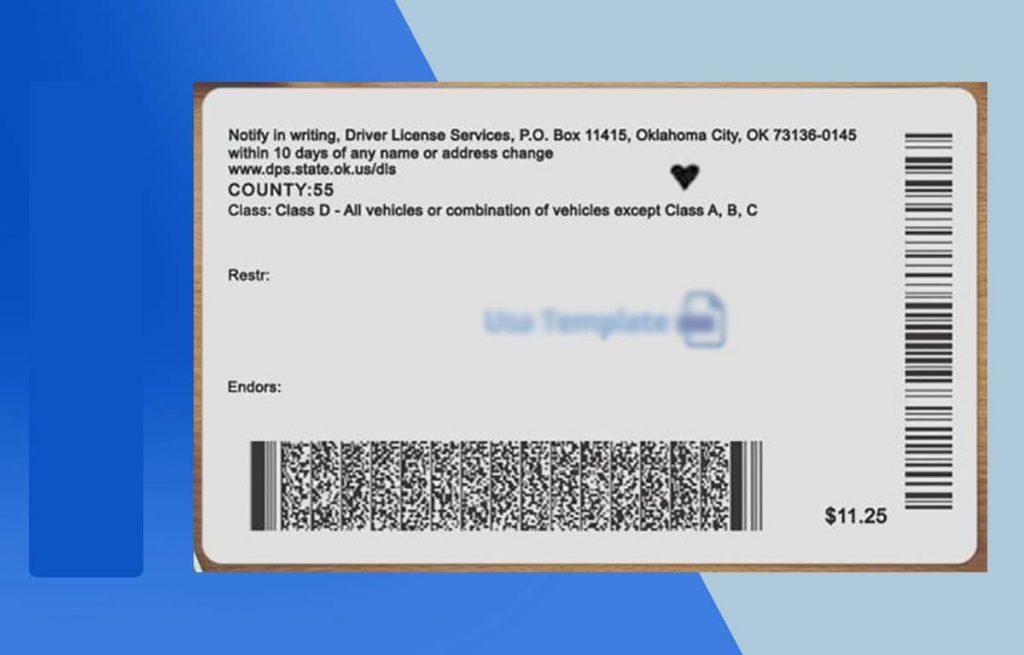Oklahoma Drivers License PSD Template (New Edition) – Download