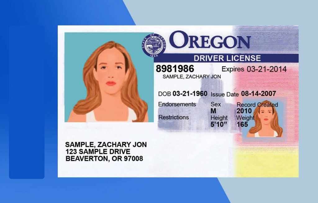 Oregon Drivers License PSD Template – Download Photoshop File