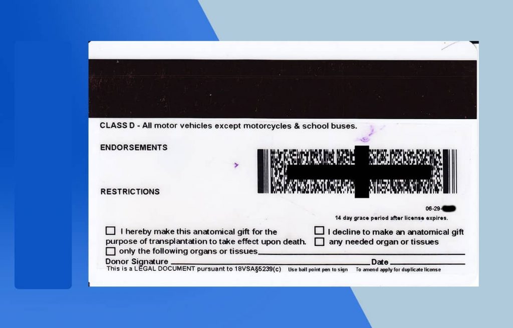 Vermont Drivers License PSD Template – Download Photoshop File