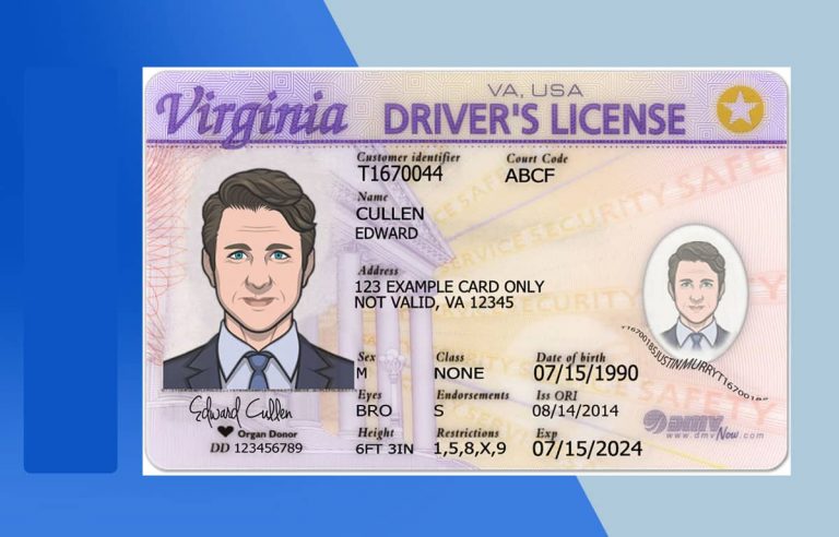 Virginia Drivers License PSD Template – Download Photoshop File
