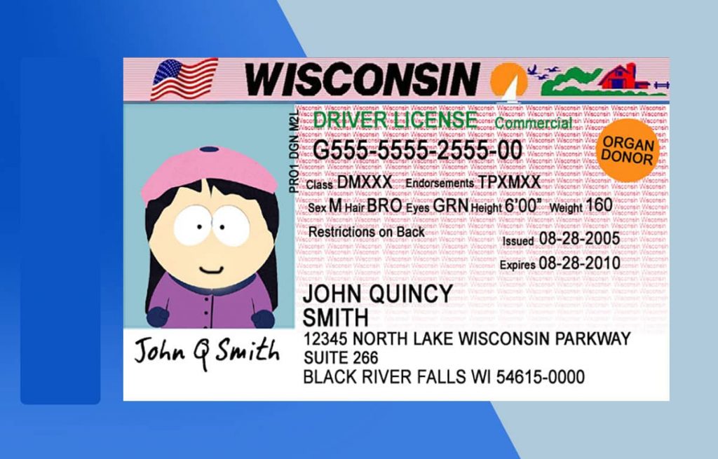 Wisconsin Drivers License PSD Template (V2) – Download Photoshop File