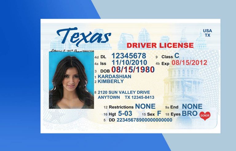 Texas Drivers License PSD Template – Download Photoshop File