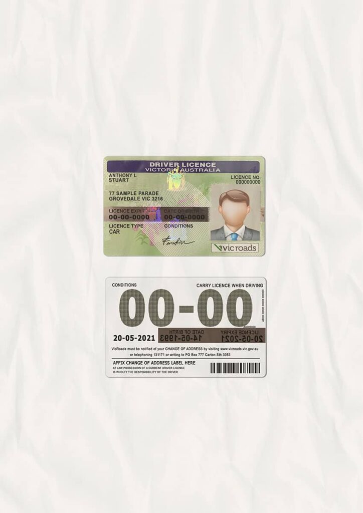 Australia Victoria Driver License Template – Download Photoshop File